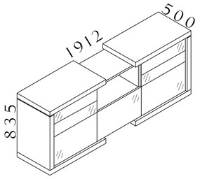 NABYTEK-DESIGNOVY.CZ - DL21922 - Manažerská skříň SOLID, 3 dvéřová, 4 zásuvky, 1 police, výška 83,5cm, délka 191,2cm, jilm royal/bílá