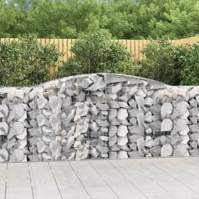 Klenuté gabionové koše 2 ks 400x50x100/120cm pozinkované železo 3146996