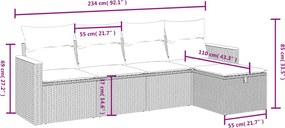 vidaXL 5dílná zahradní sedací souprava s poduškami polyratan [3265284] Barva: béžová a šedá