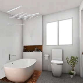 Erga Erga, stropní věšák na sušení prádla 6x130 cm, bílé, ERG-SEP-10SUSSUF6PP13