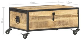Konferenční stolek 70 x 50 x 33 cm masivní mangovníkové dřevo - Default Title