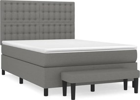 Box spring postel s matrací tmavě šedá 140x200 cm textil 3136918