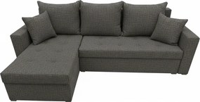 Rohová rozkládací sedací souprava do L LORENZA, 238 cm, s úložným prostorem Roh pohovky: Levý roh, Barva látky Sawana: Tmavě šedá (Sawana 05)