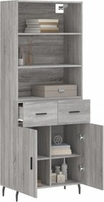 Skříň highboard šedá sonoma 69,5 x 34 x 180 cm kompozitní dřevo 3200535