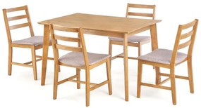 Halmar Jídelní set Cordoba, stůl + 4 židle - 120x80x75cm, dub světlý