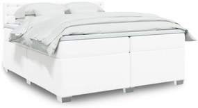 Box spring postel s matrací bílá 200x200 cm umělá kůže 3288437