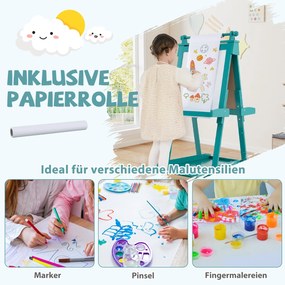 Costway Dětská výškově nastavitelná tabule s bílou tabulí