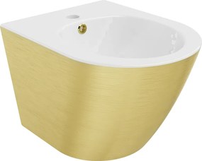 Mexen Lena, závěsný bidet 480x370x325 mm, bílá - zlatý vzor, 35224807