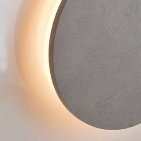 ACA DECOR Nástěnné LED svítidlo Badge Cement Grey Ø 14 cm