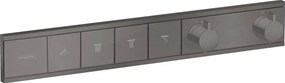 Hansgrohe RainSelect, baterie pod omítku na 4 spotřebiče, kartáčovaný černý chromová, 15382340