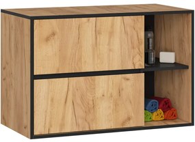 Koupelnová sestava VAMI černá / dub craft