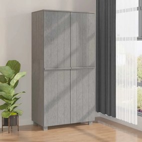Šatní skříň HAMAR světle šedá 89 x 50 x 180 cm masivní borovice 340483