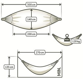 Houpací síť La Siesta Modesta Single Mono latte