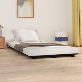 Rám postele černá 90 x 190 cm masivní borové dřevo