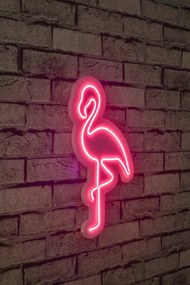 Nástěnná neonová dekorace Flamingo růžová