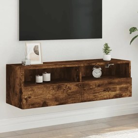 vidaXL Nástěnná TV skříňka kouřový dub 100x30x30 cm kompozitní dřevo