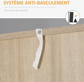 HOMCOM Kuchyňská Buffet Skříň s Více Úložným Prostorem 2 Zásuvky 1 Skříň + Velký Stůl 60 x 38 x 168 cm Bílá MDF