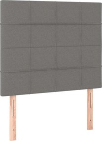 Box spring postel s matrací a LED tmavě šedá 100x200 cm textil 3135414