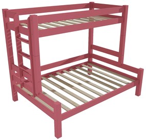 Vomaks Patrová postel s rozšířeným spodním lůžkem 8X8 06B Rozměr: 80/120 x 200 cm, Barva: barva růžová, Varianta: vlevo