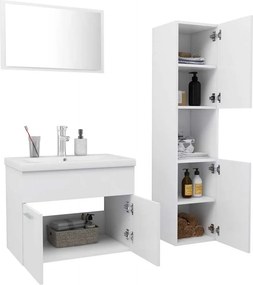 Set koupelnového nábytku bílý kompozitní dřevo 3071405