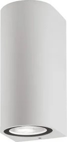 NV 910022 Venkovní nástěnné svítidlo NERO hliník bílé skleněný difuzor GU10 2x7W 220-240V IP54 bez žárovky světlo nahoru a dolů - NOVA LUCE