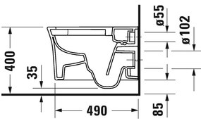 Duravit White Tulip - Závěsné WC 370x540 mm HygieneFlush, Rimless, bílá 2576092000