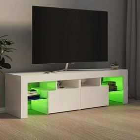 TV skříňka s LED osvětlením bílá vysoký lesk 140x36,5x40 cm - Default Title
