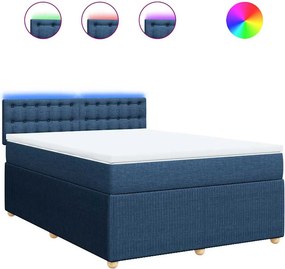 Box spring postel s matrací modrá 140x190 cm textil 3289771