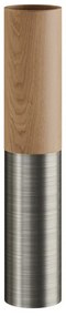 creative cables Tub-e14, dřevěné a kovové válcové bodové stínidlo s E14 objímkou s kroužky Barva komponentu: Neutrální-černá