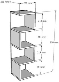 Knihovna ALIN 95x25 cm bílá