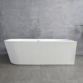 Rea Wenus, akrylová rohová vana 1700x800x575 mm, pravá, bílá s měděnou odtokovou zátkou, KPL-W8130