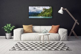 Obraz na plátně Zámek v Horách Les Krajina 125x50 cm