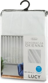 ZÁCLONA NA KROUŽCÍCH LUCY 350X150 CM BÍLÁ