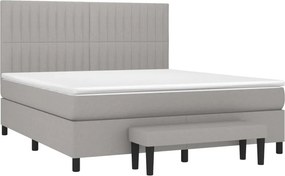 Box spring postel s matrací světle šedá 180 x 200 cm textil 3136773