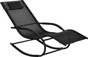 Ergonomická houpací křeslo Outsunny s opěrkou hlavy, pozinkované kovové opěrky, textilene, rozměry 63Š x 160H x 88V cm