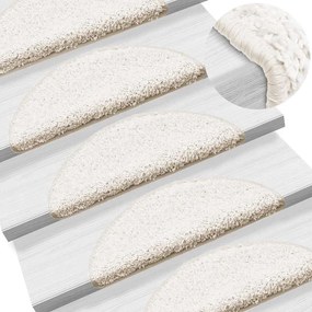 Schodové rohože 30 ks 56 x 17 x 3 cm bílé půlkulaté 3365805