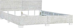 Rám postele šedý přírodní ratan 180 x 200 cm 283093