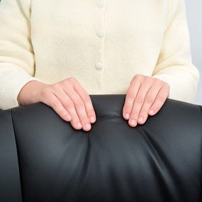 HOMCOM Relaxační Křeslo s Podnožkou, 360° Otočné Křeslo s Funkcí Polohování, Křeslo s Kapsovými Pružinami pro Obývací Pokoj, Umělá Kůže, Černé