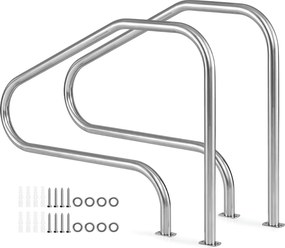 Costway Sada 2 bazénových zábradlí bazénové madlo z nerezové oceli – 130 × 94 cm