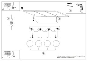 Sollux SL.1685 - Stropní svítidlo BULBO 4xG9/8W/230V buk/bílá