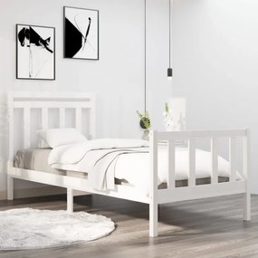 Rám postele bílý masivní dřevo 90 x 190 cm Single,  3105346 HangarStore.cz