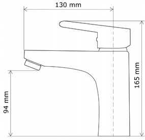 Gamma Cobi, umyvadlová baterie h-165, černá matná, GMA-BCIU-BK