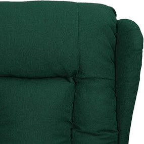 Polohovací křeslo tmavě zelené textil 339054