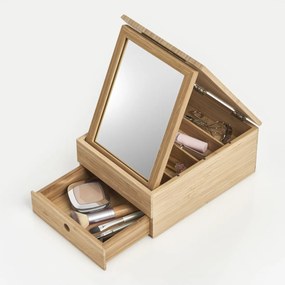 Bambusová skříňka na šperky se zrcátkem, 24,5 x 18,5 x 11,2 cm, ZELLER