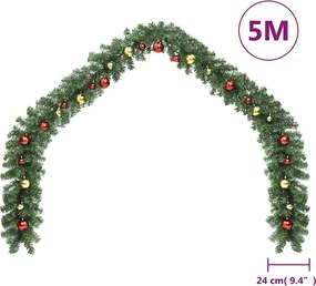 Vánoční girlanda zdobená baňkami 5 m 284305