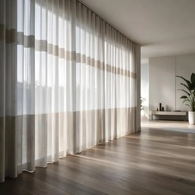 Luxusní voálová záclona LINEA s moderními pruhy metráž Ervi N 4394