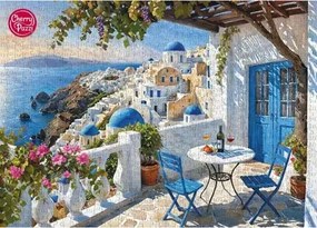 CHERRY PAZZI Puzzle Santorinské Blues / 1000 dílků / 70 x 50 cm