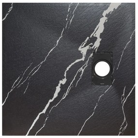 Besco Čtvercová sprchová vanička z SMC kompozitu VEXO MARBLE BLACK SQ 80x80 (90x90) Rozměry (cm): 80x80