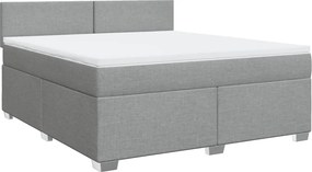 Box spring postel s matrací světle šedá 180 x 200 cm textil 3288260