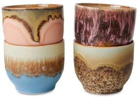 Set 4ks hrnek na kávu 70s Café Lagoon - 8*8*7cm / 250 ml